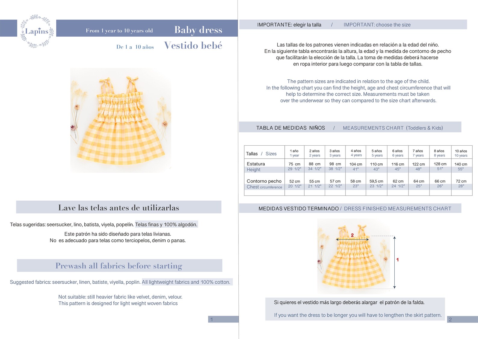 Dress PDF Sewing Pattern and Tutorial L Baby, Toddler and Kids Dress ...