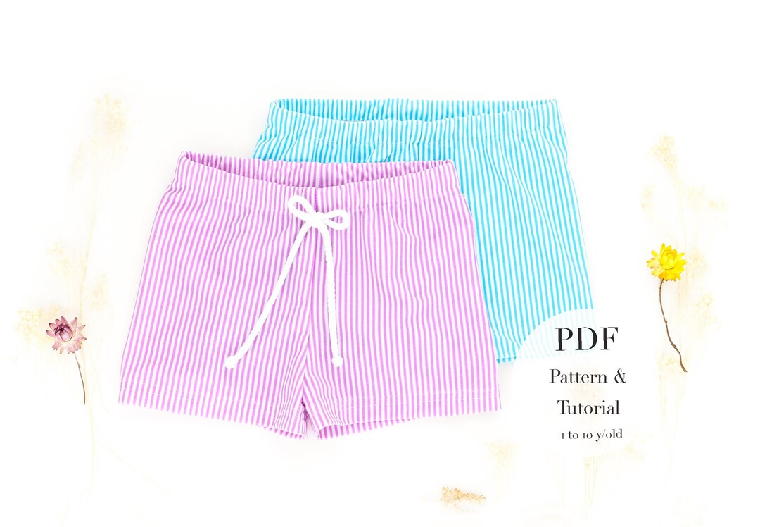 Swim Shorts PDF Sewing Pattern & Tutorial L Easy Swim Shorts PDF L ...