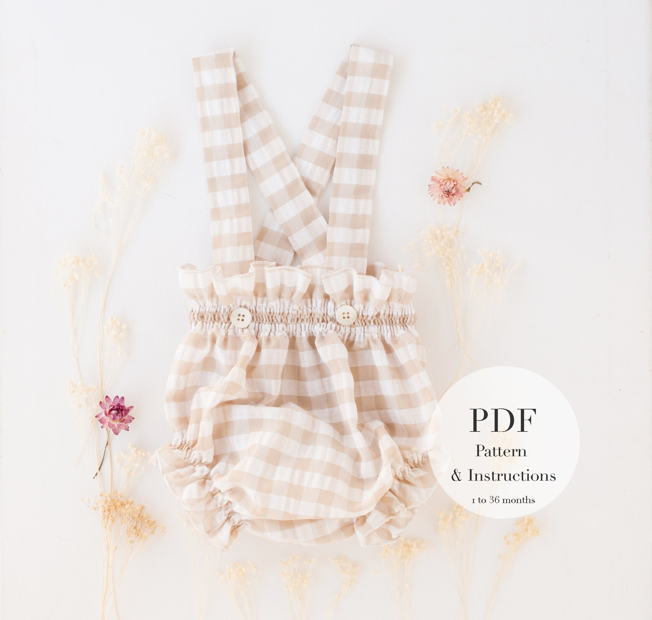 Bloomer With Straps PDF Pattern & Tutorial Baby Bloomer With - Etsy