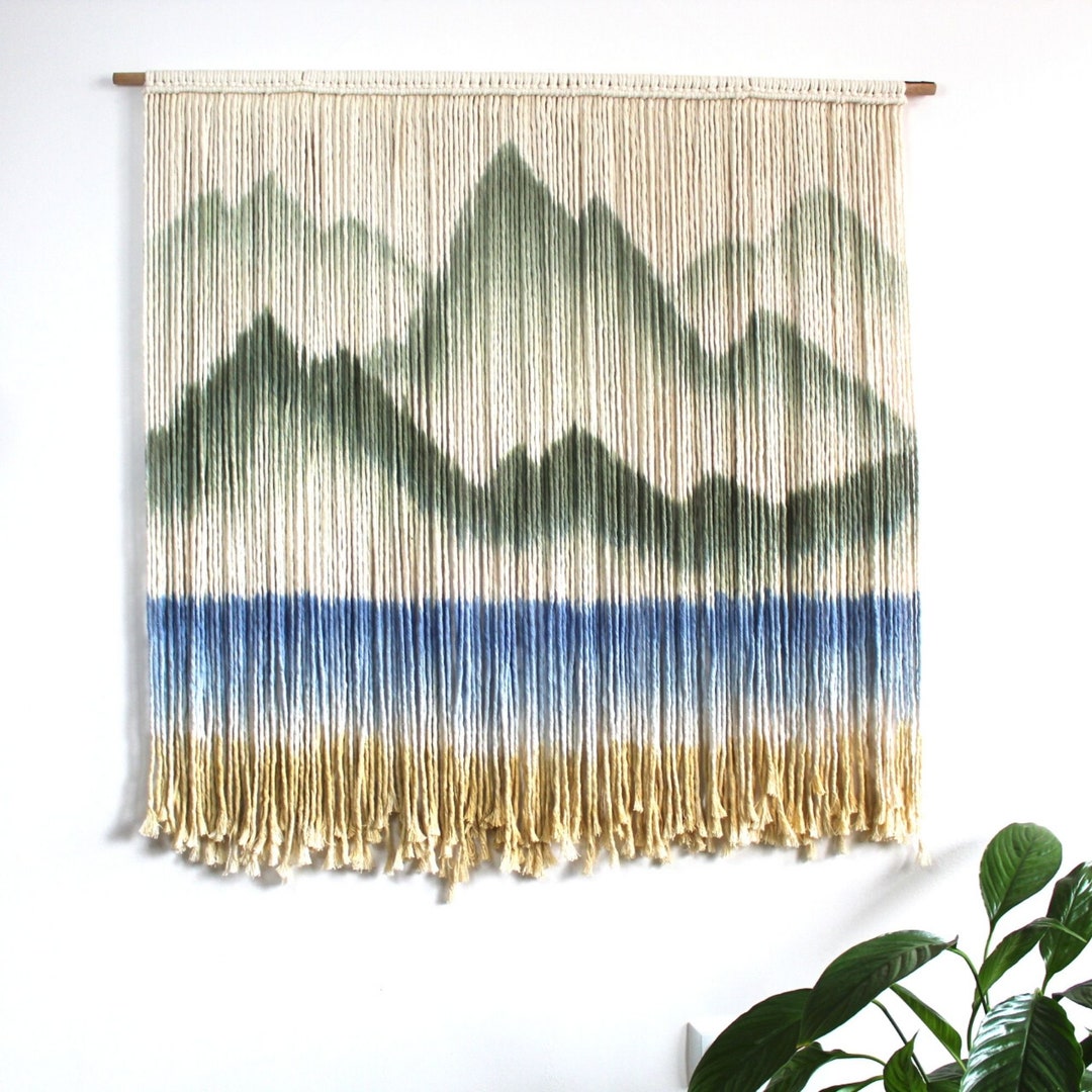 Mountain Macrame Wall Hanging, Colorful Woven Tapestry, Woven Wall ...
