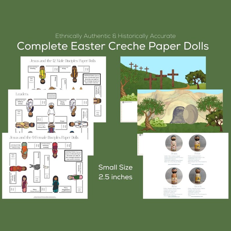 Easter Paper Doll Playset, Historically Accurate, Brown Jesus, Lent ...