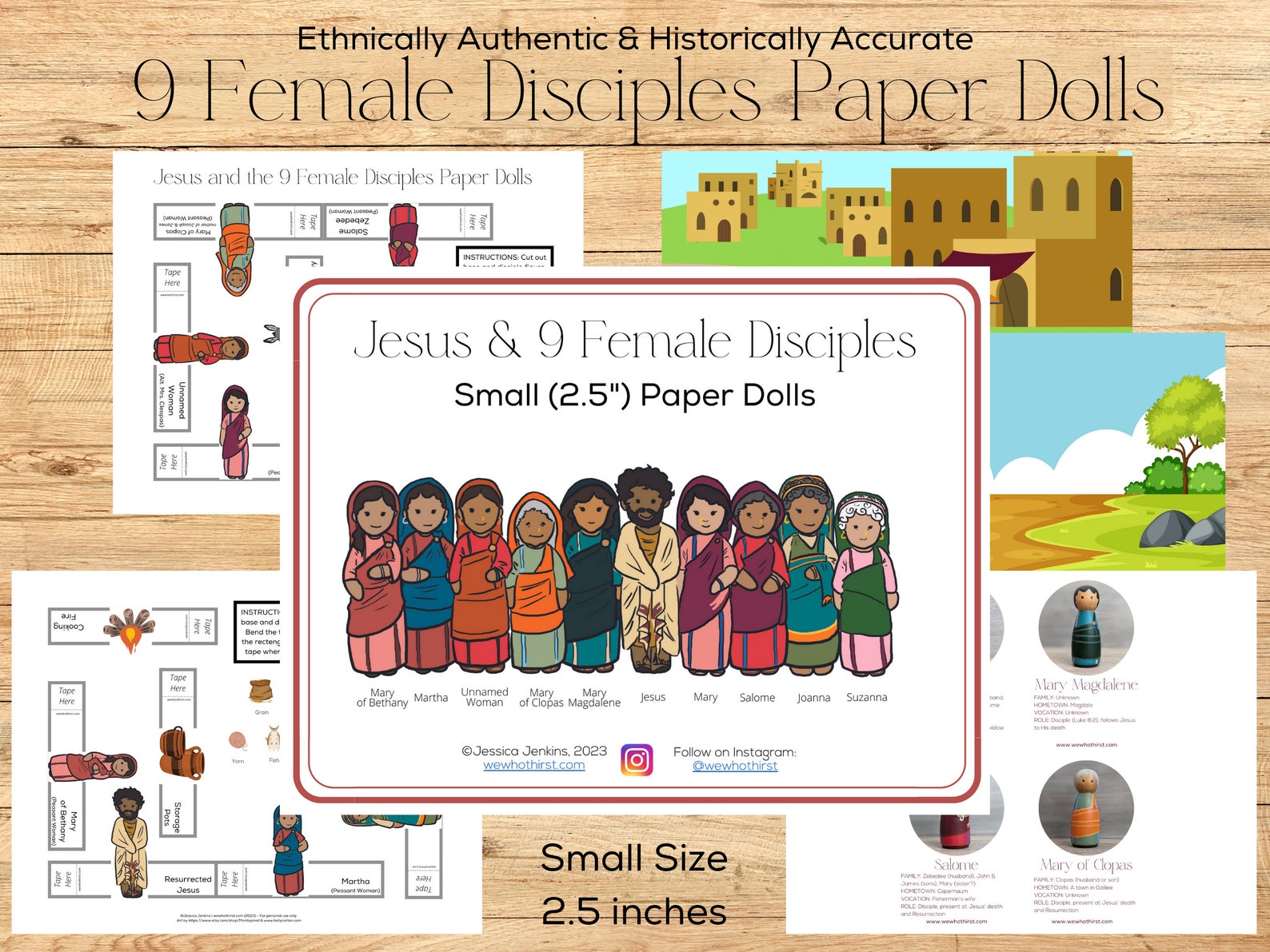 2.5" Female Disciples Paper Dolls, Women of the Bible, Sunday School ...