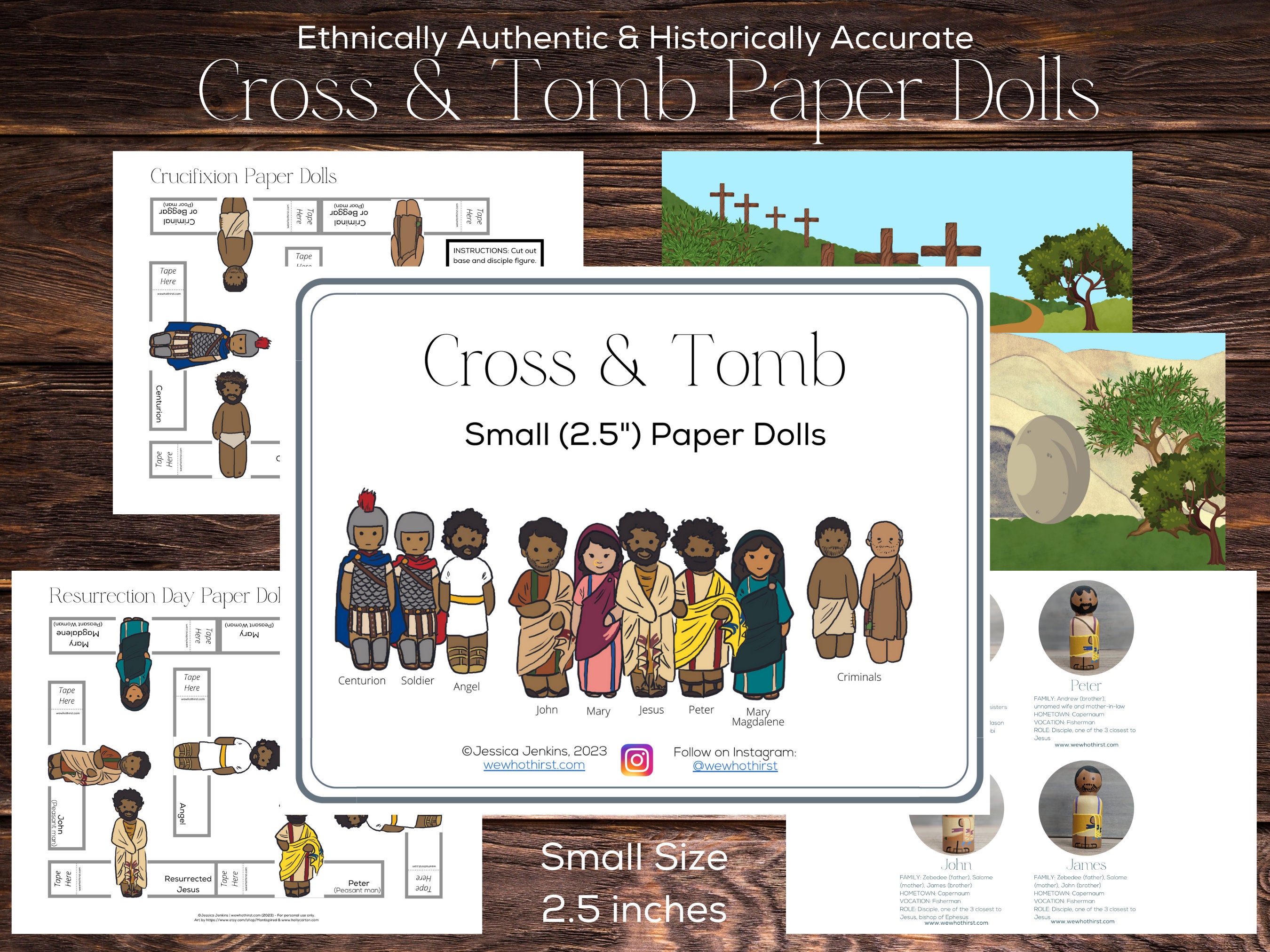 Small Cross & Tomb Paper Dolls, Historically Accurate Easter ...