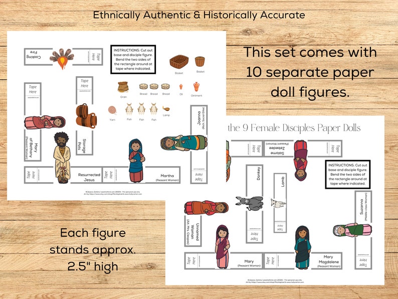 Small Female Disciples Paper Dolls, Historically Accurate Bible ...