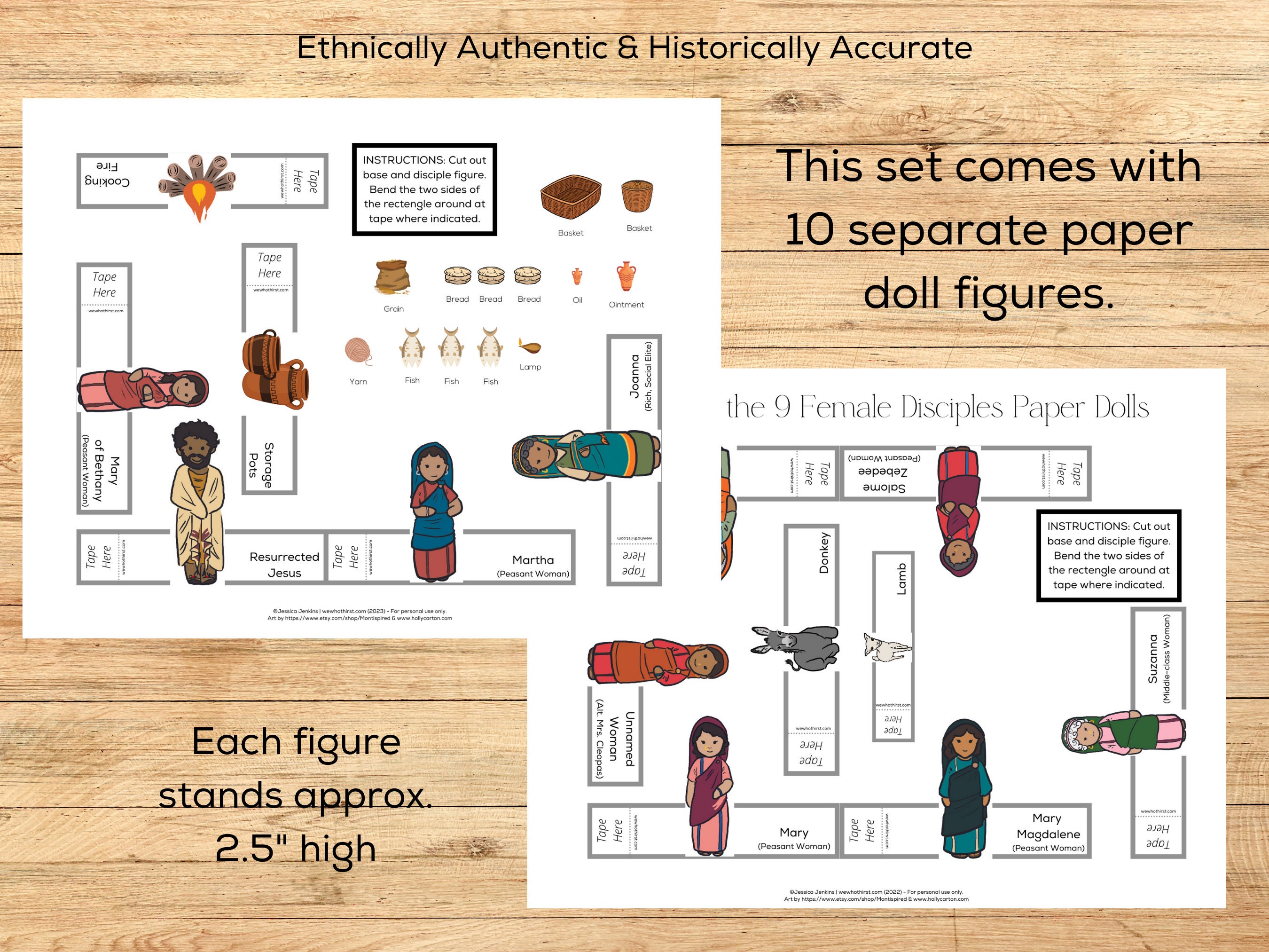 Small Female Disciples Paper Dolls, Historically Accurate Bible ...