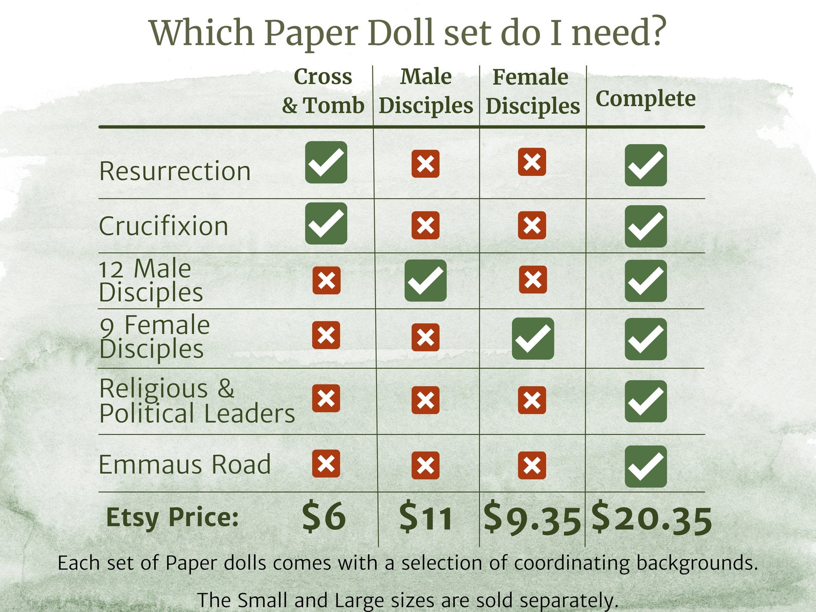 Small Cross & Tomb Paper Dolls, Historically Accurate Easter ...
