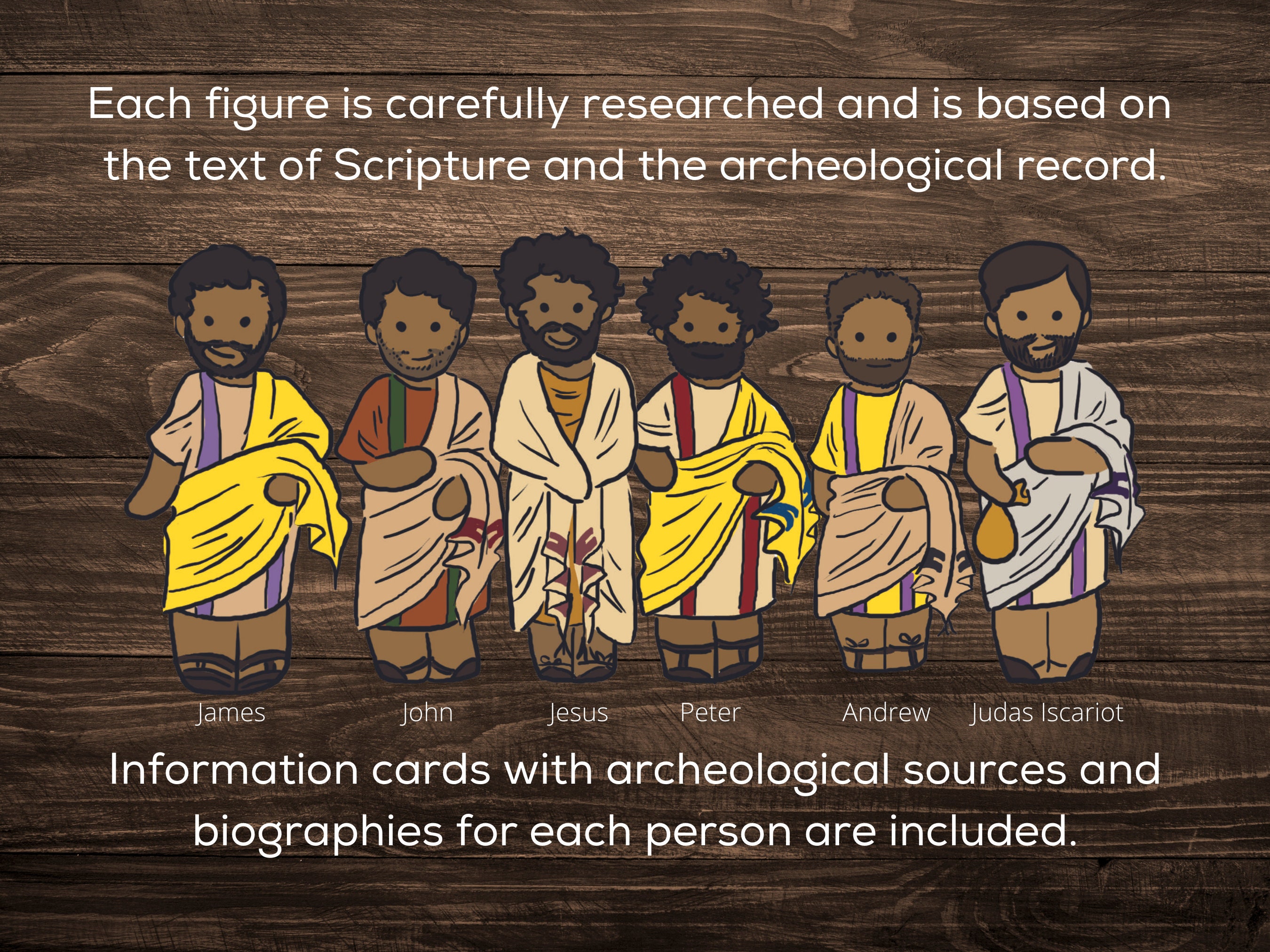 Small 12 Disciples Paper Dolls, Historically Accurate Bible ...
