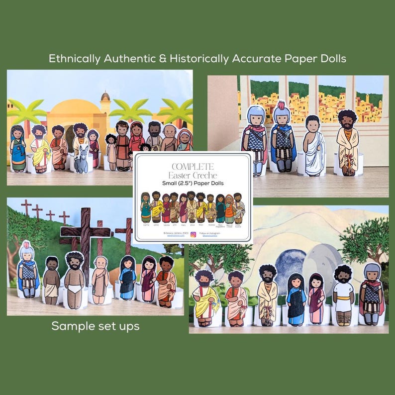 Easter Paper Doll Playset, Historically Accurate, Brown Jesus, Lent ...