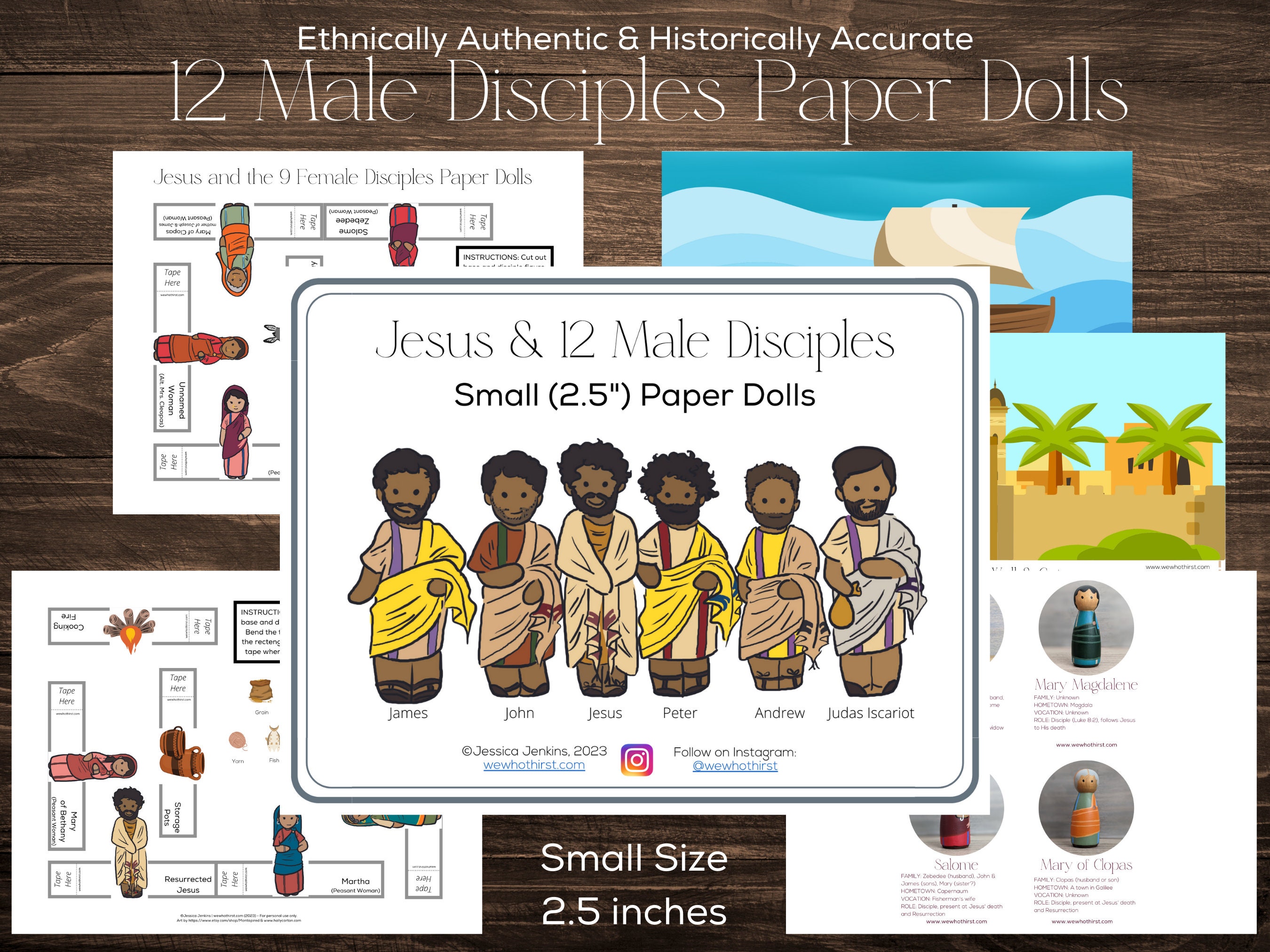 Small 12 Disciples Paper Dolls, Historically Accurate Bible ...
