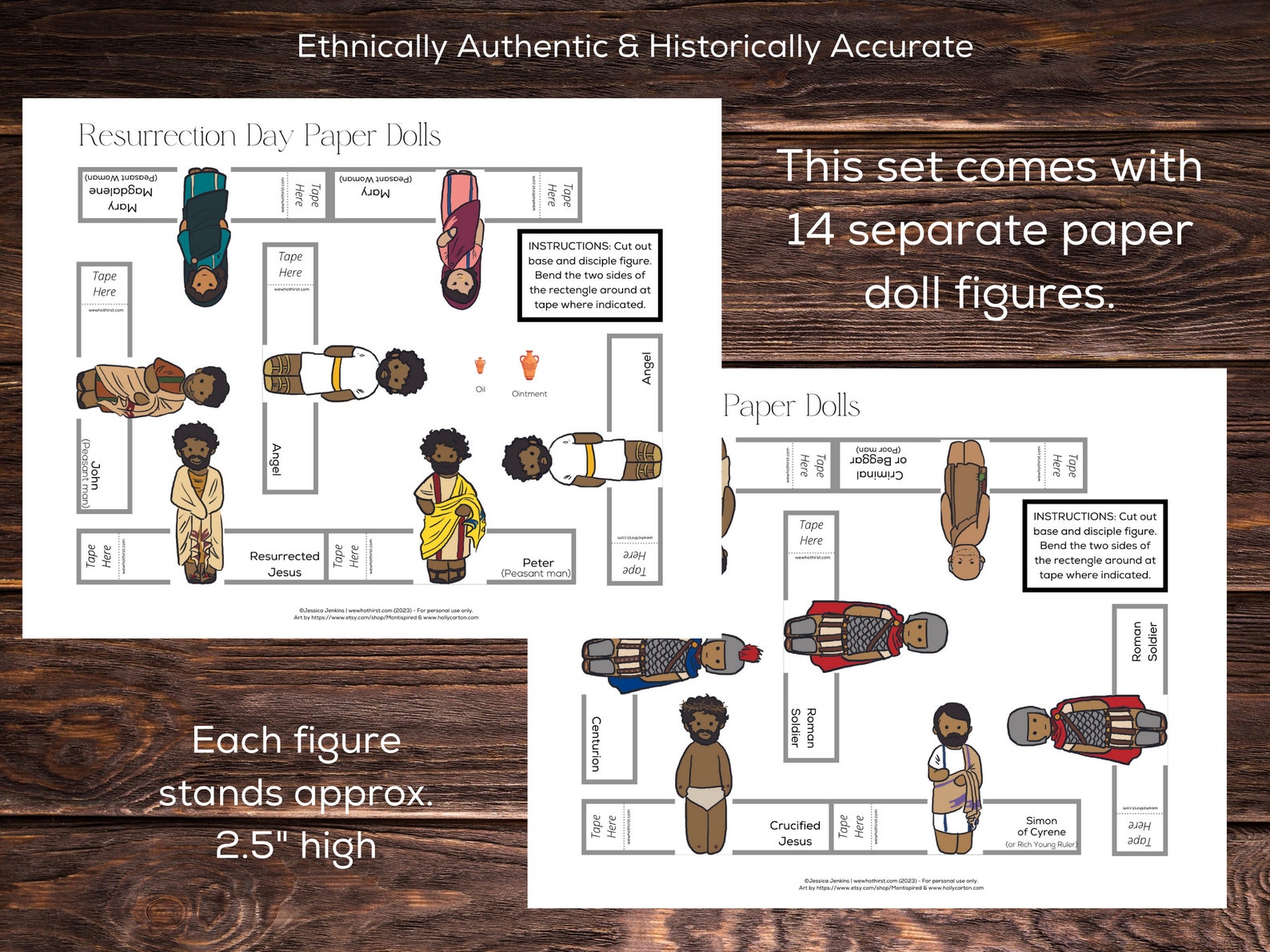 Small Cross & Tomb Paper Dolls, Historically Accurate Easter ...