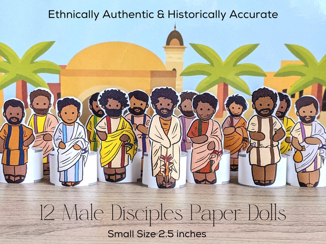 Small 12 Disciples Paper Dolls, Historically Accurate Bible ...