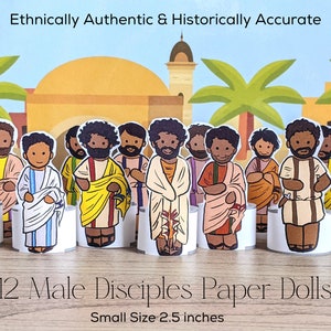 Small 12 Disciples Paper Dolls, Historically Accurate Bible ...