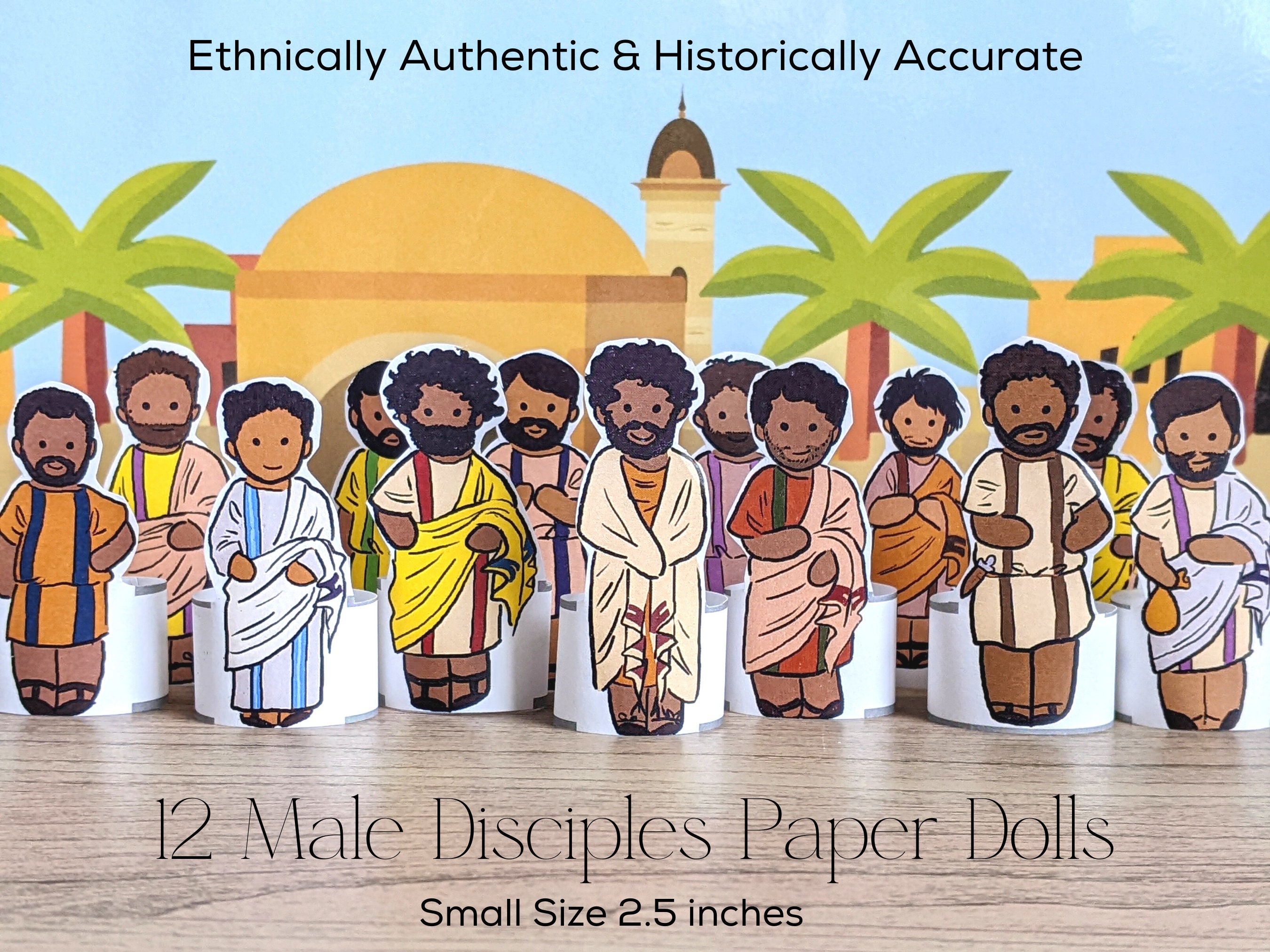 Small 12 Disciples Paper Dolls, Historically Accurate Bible ...