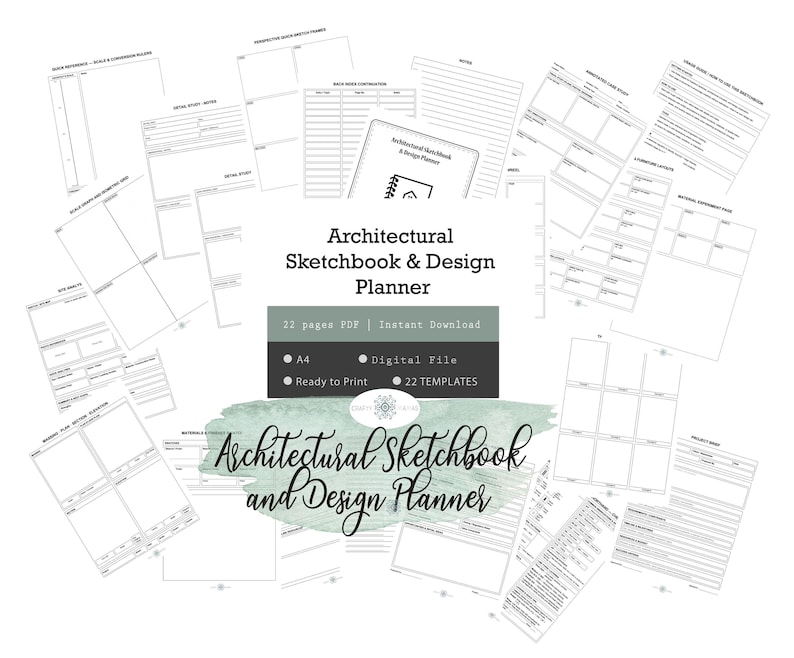 Architectural Sketchbook Planner – Design, Sketch, Organize (digital ...