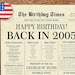 2005 Poster for US Version, 18th Birthday Newspaper Sign, 2005 Birthday ...