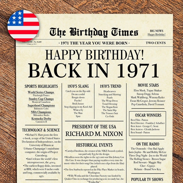1971 Newspaper Poster - Etsy