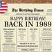 Back in 1989 34th Birthday Newspaper Sign 1989 Birthday - Etsy