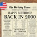 2000 Poster 23rd Birthday Newspaper Sign 2000 Birthday - Etsy
