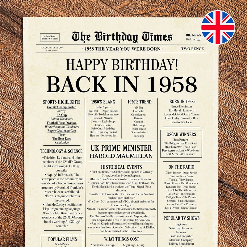 1958 Newspaper - Etsy