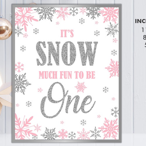 Winter Onederland Sign It's Snow Much Fun to Be One - Etsy