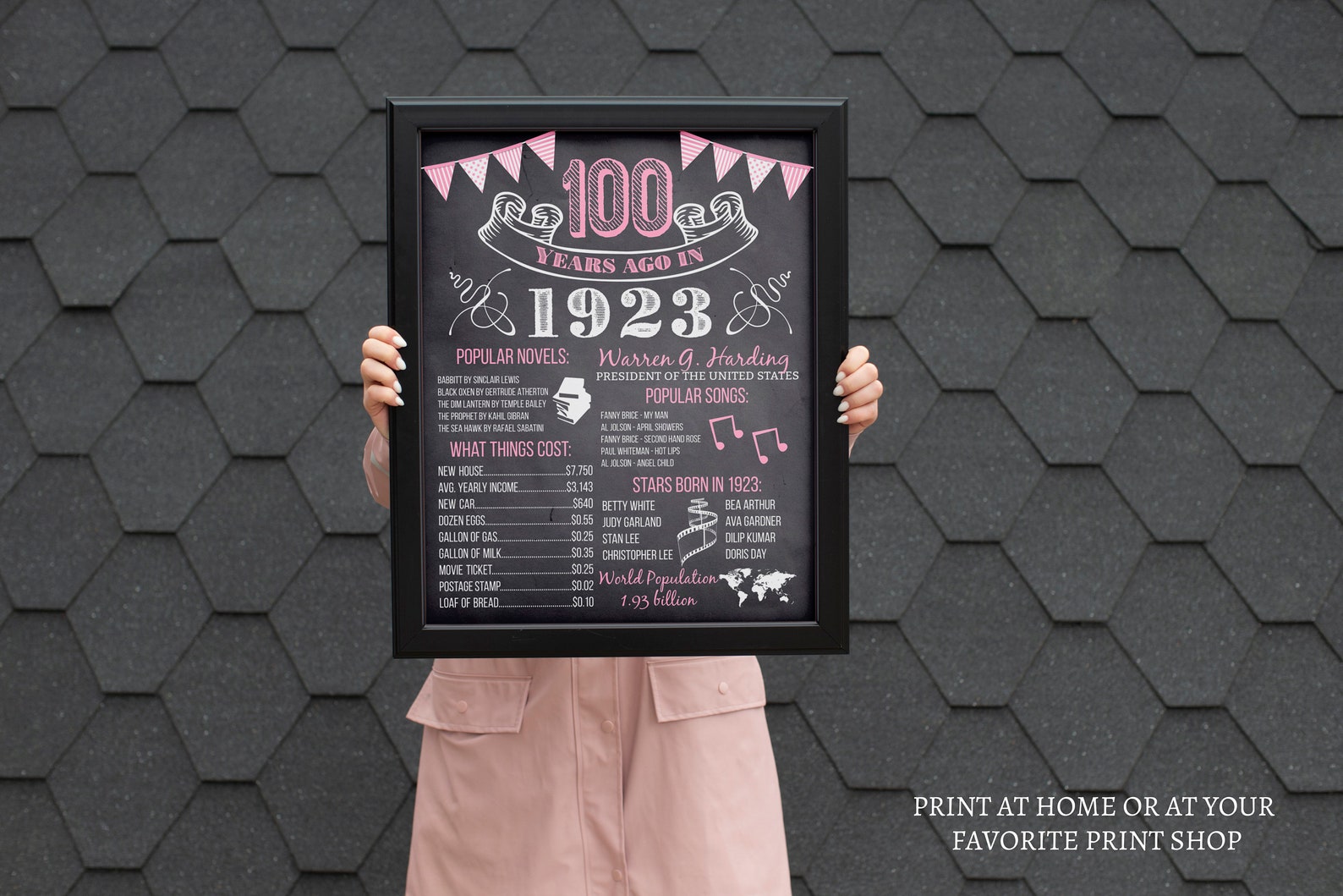 100 Birthday Women 100th Birthday Poster Back in 1923 100th - Etsy