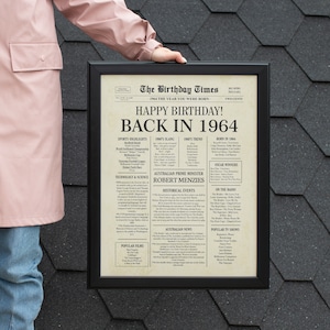 1964 AUSTRALIA, 60th Birthday Newspaper Print Australian, 1964 Birthday ...