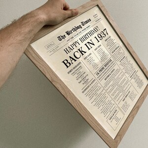 Back in 1937 United Kingdom 86th Birthday Newspaper Sign 1937 Birthday ...