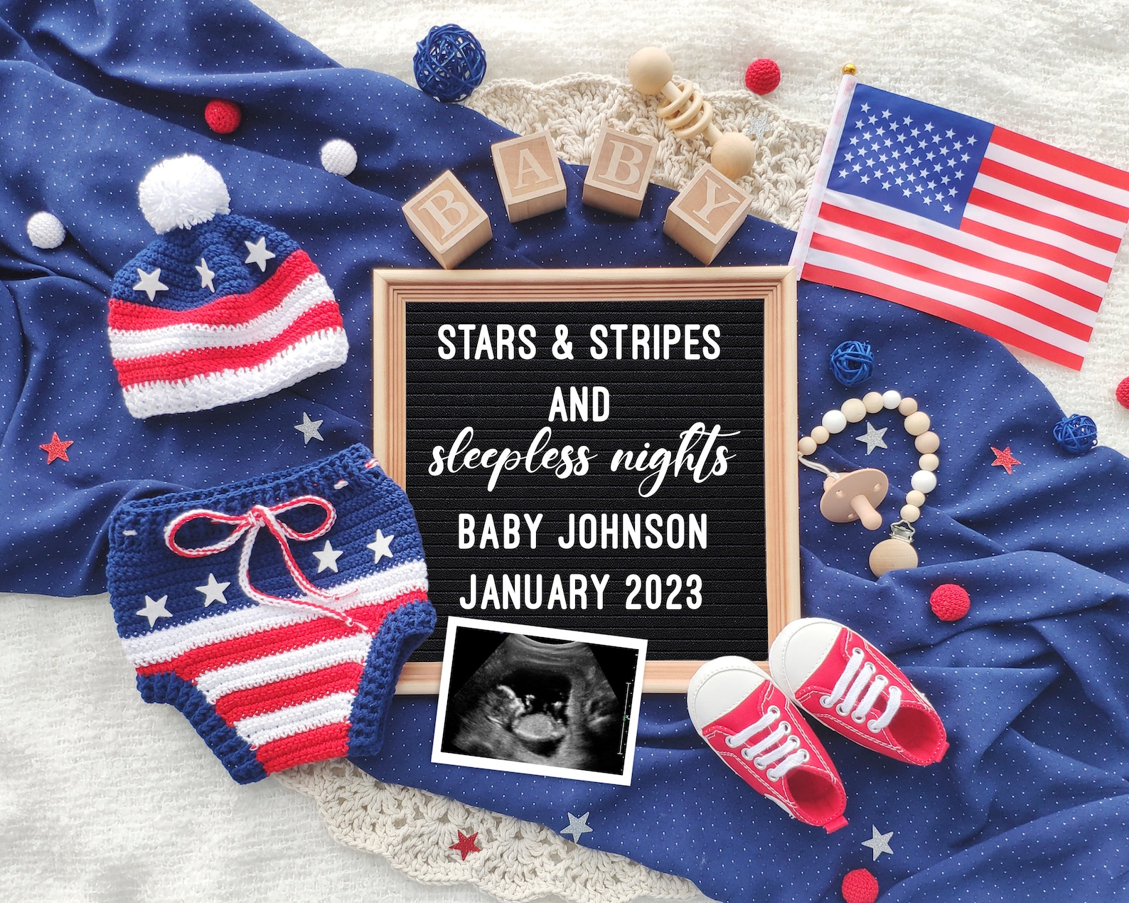4th of July Baby Announcement Digital Pregnancy Announcement - Etsy