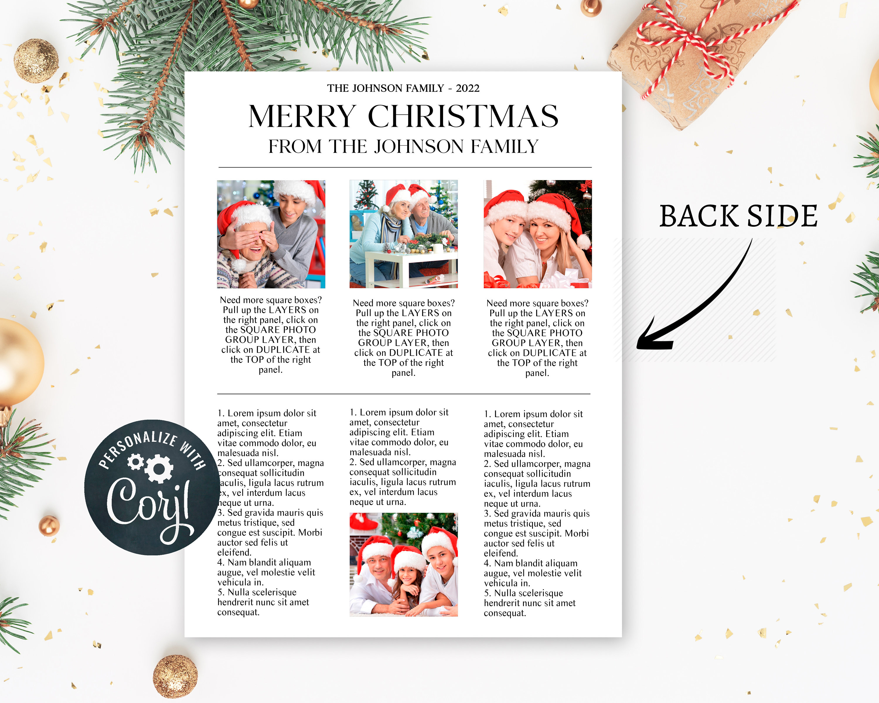Christmas Newsletter Template Editable Year in Review - Etsy