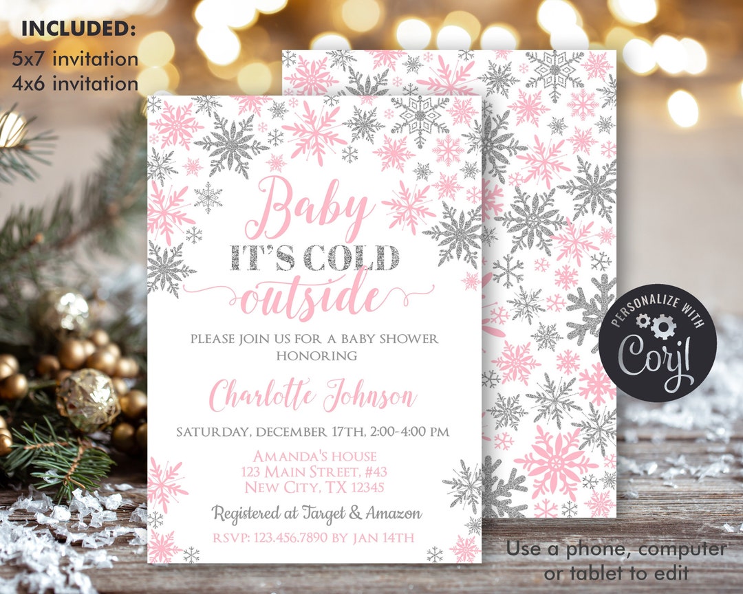 Baby It's Cold Outside Baby Shower Invitation, Winter Wonderland Baby ...