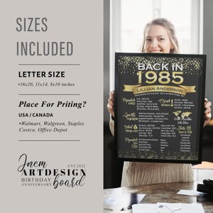 40th Birthday Party Decorations, 40th Birthday Poster Printable, Back ...
