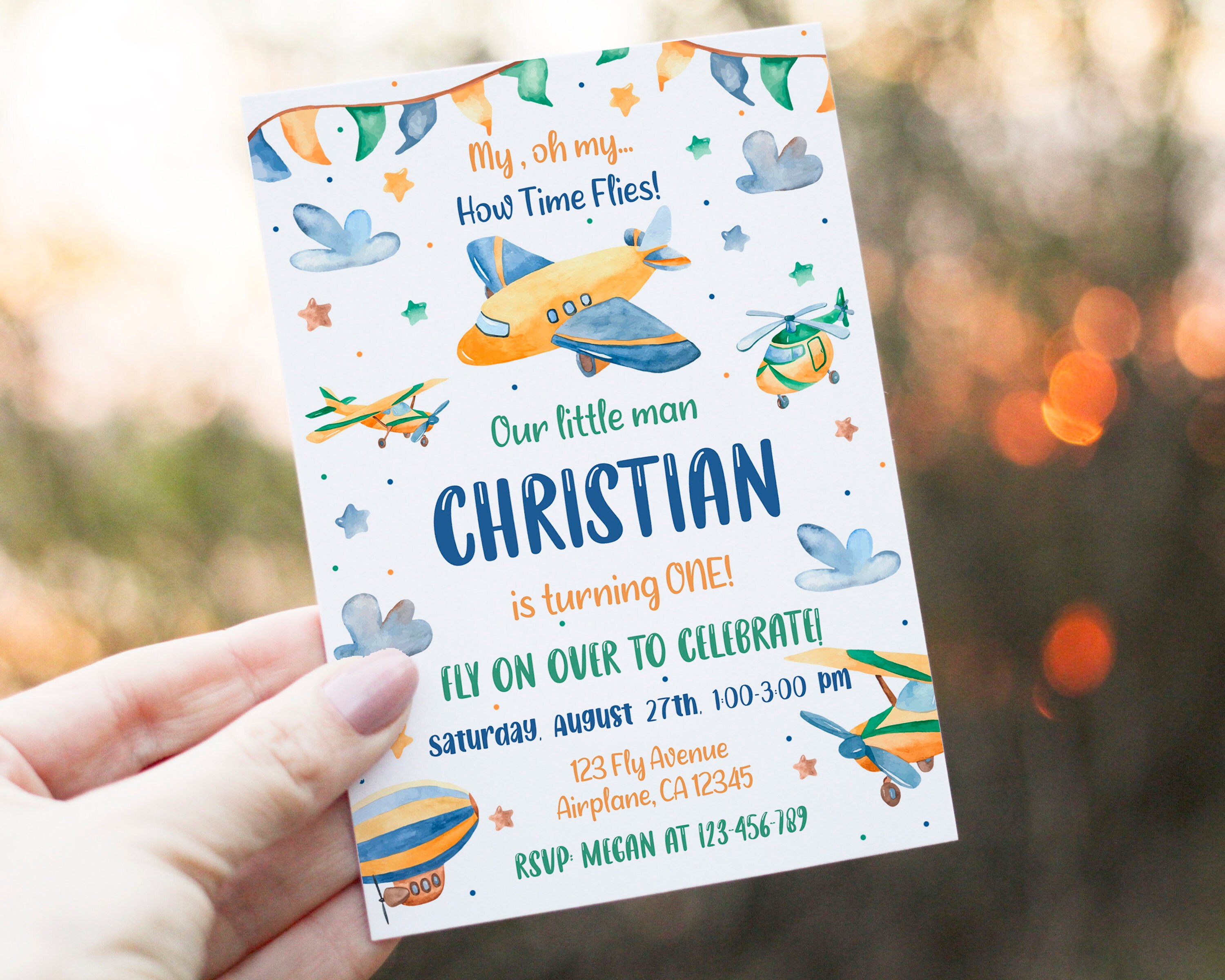 Airplane Birthday Invitation Airplane Invitation for Boy - Etsy