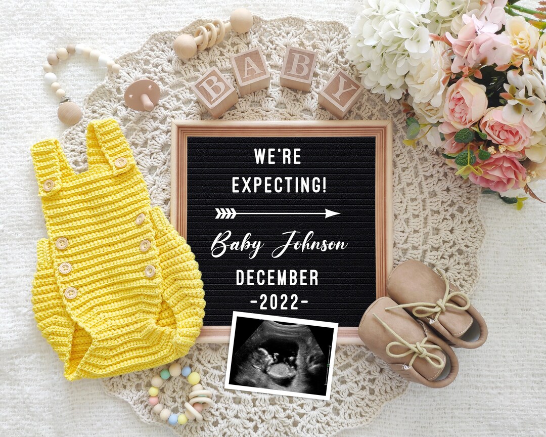 Pregnancy Announcement Digital, Baby Announcement for Social Media ...