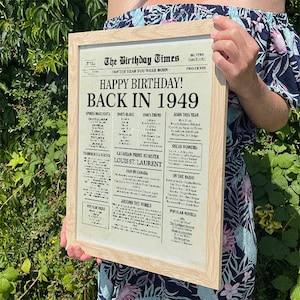 Back in 1949 CANADA 75th Birthday Newspaper Sign Canadian 1949 Birthday ...