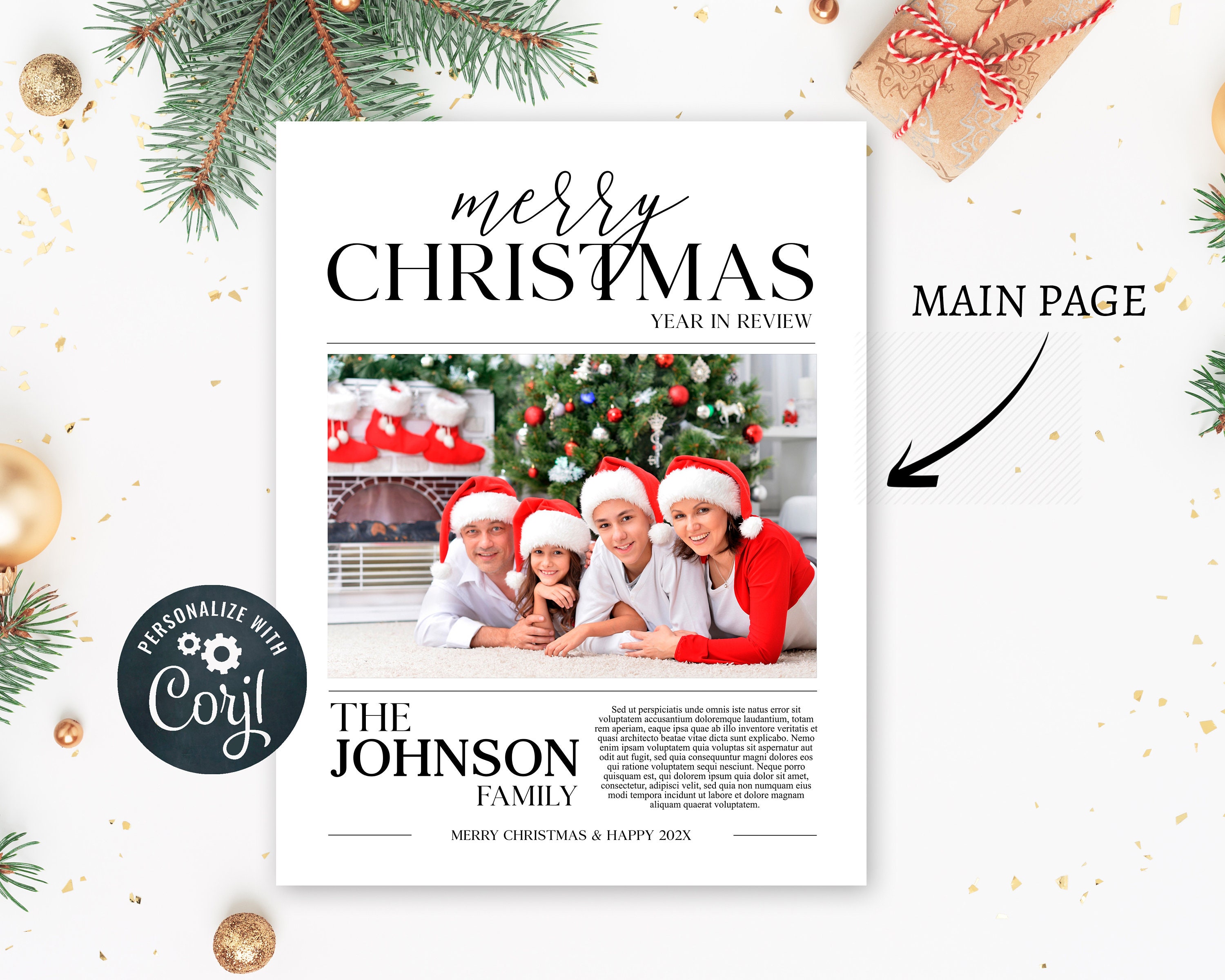 Christmas Newsletter Template Editable Year in Review - Etsy