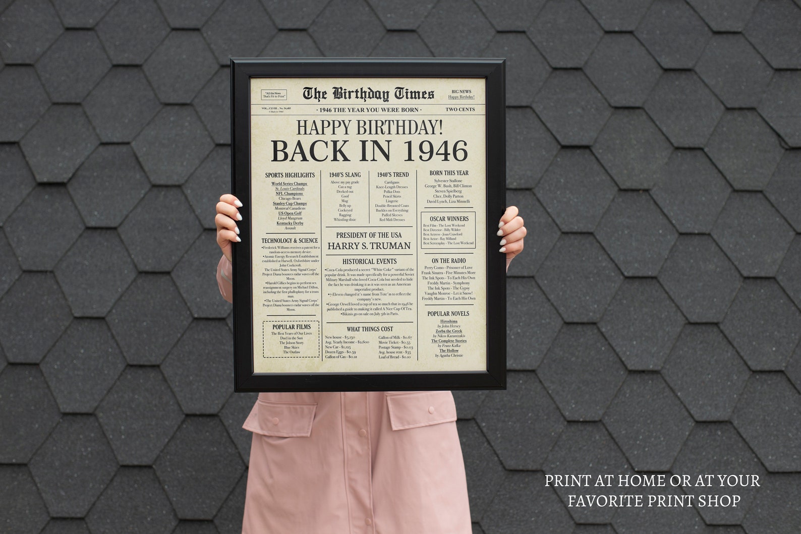 1946 Poster, 78th Birthday Newspaper Sign, 1946 Birthday Poster INSTANT ...