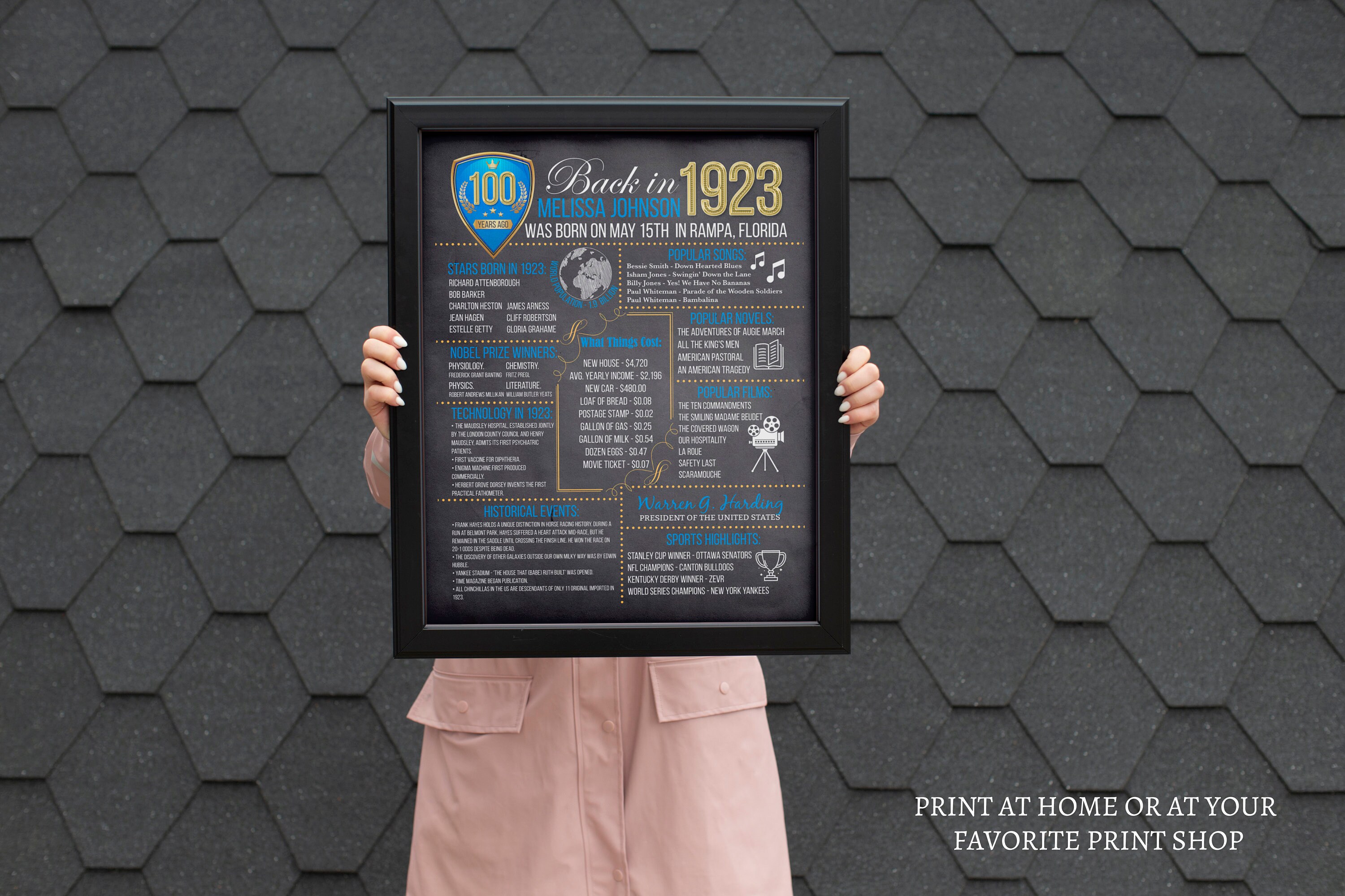 100th Birthday PERSONALIZED Chalkboard Poster Sign Birthday - Etsy