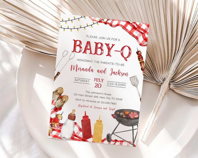 BBQ Baby Shower Invitation: Editable Baby-q Canva Template (digital ...