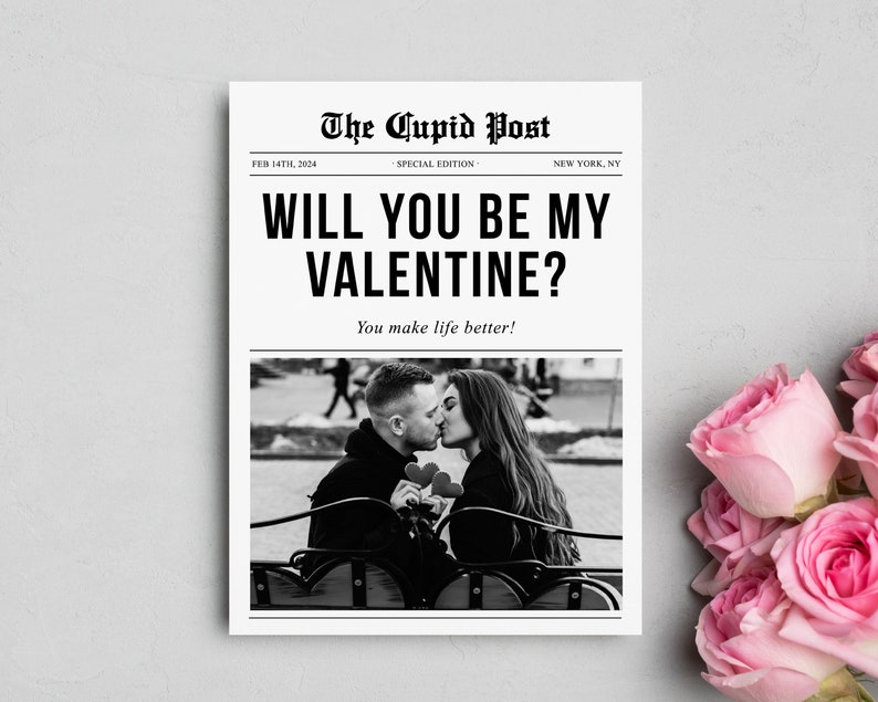 Valentine's Cupid Post Newspaper Template: Printable Flower Wrap ...