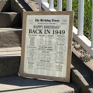 Back in 1949 CANADA 75th Birthday Newspaper Sign Canadian 1949 Birthday ...