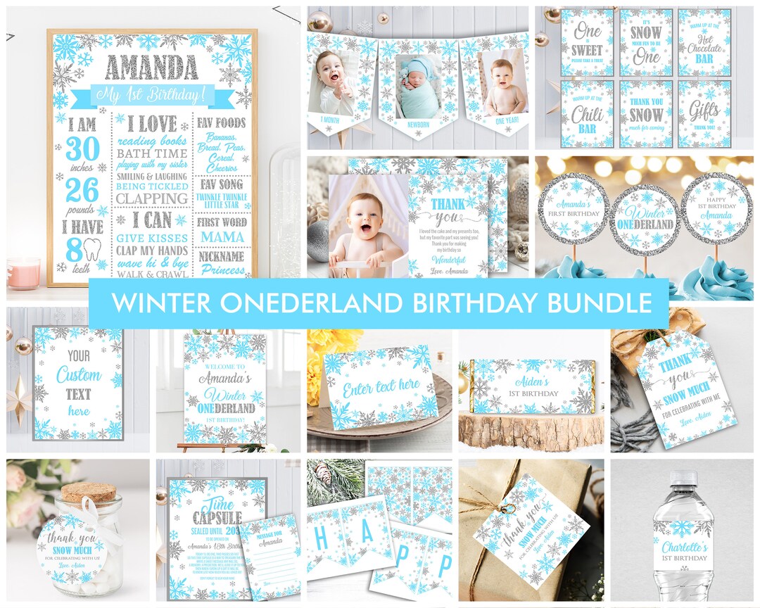 Winter Onederland Birthday Boy Decorations, Winter Onederland Birthday ...
