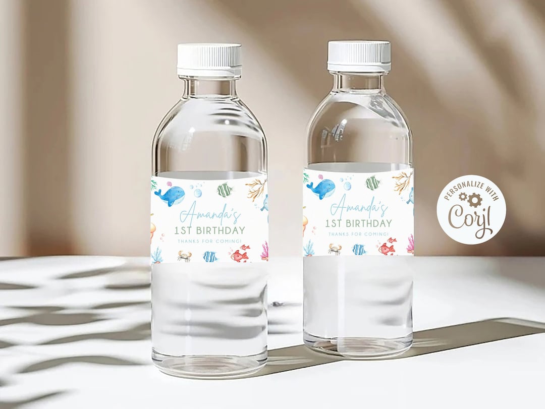 Under the Sea Water Bottle Label, Oneder the Sea Water Labels ...