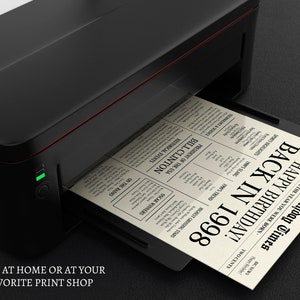 1998 Poster, 25th Birthday Newspaper Sign, 1998 Birthday Poster INSTANT ...