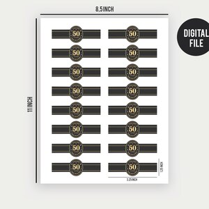 Cigar Labels 50th Birthday Cigar Band, Cheers to 50 Years Cigar Labels ...