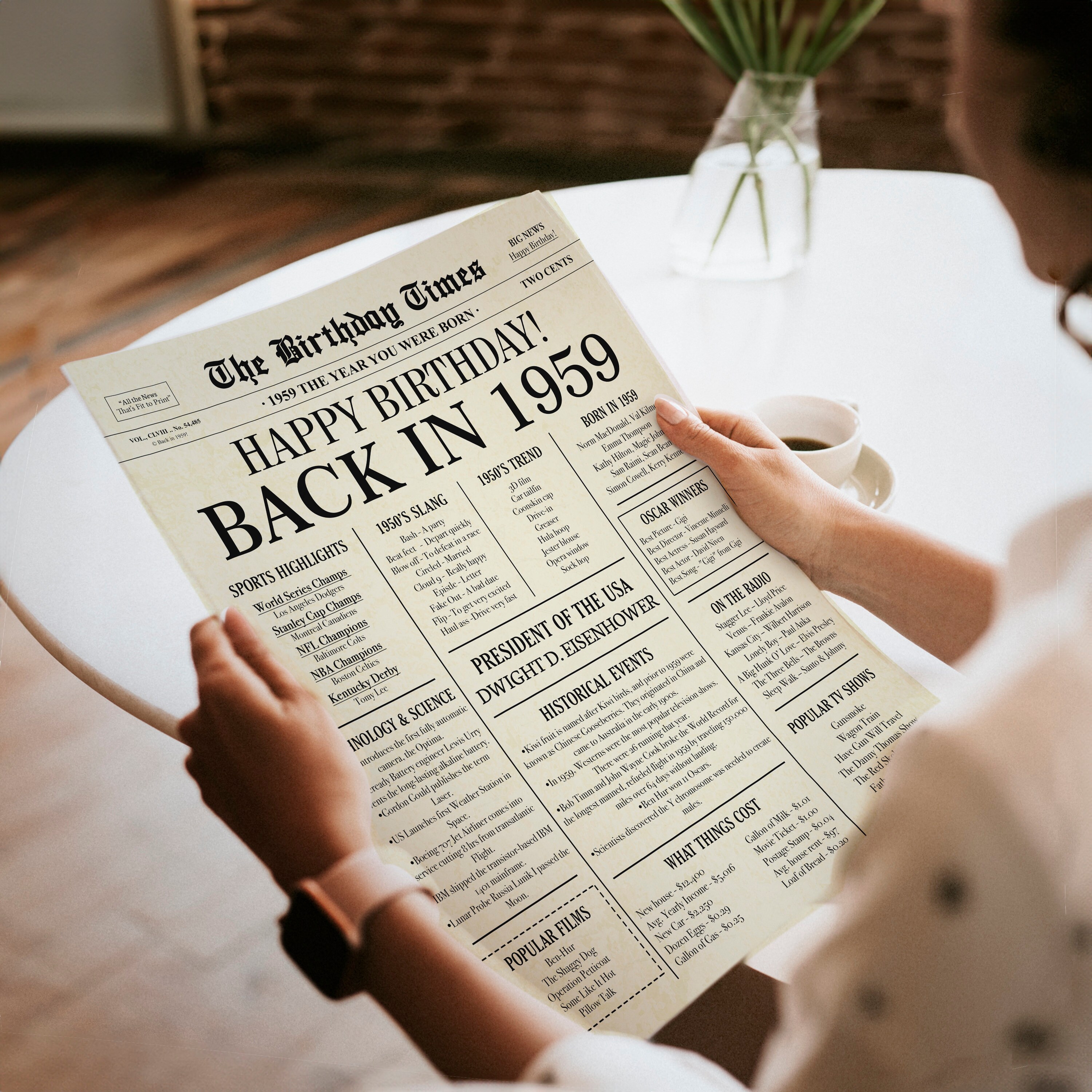 66th Birthday 1959 Newspaper Poster: 66 Years Ago (instant Download) - Etsy