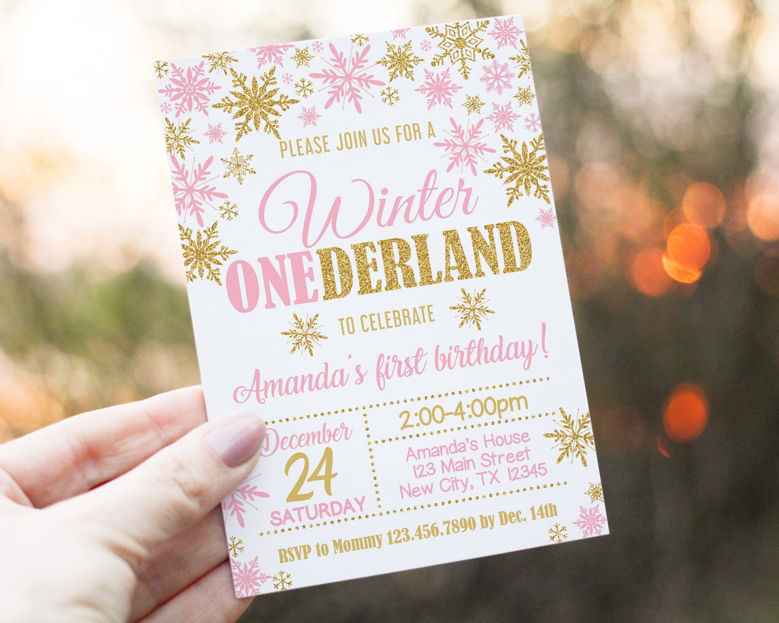 Winter Onederland Invitation Girl 1st Birthday Invitation - Etsy