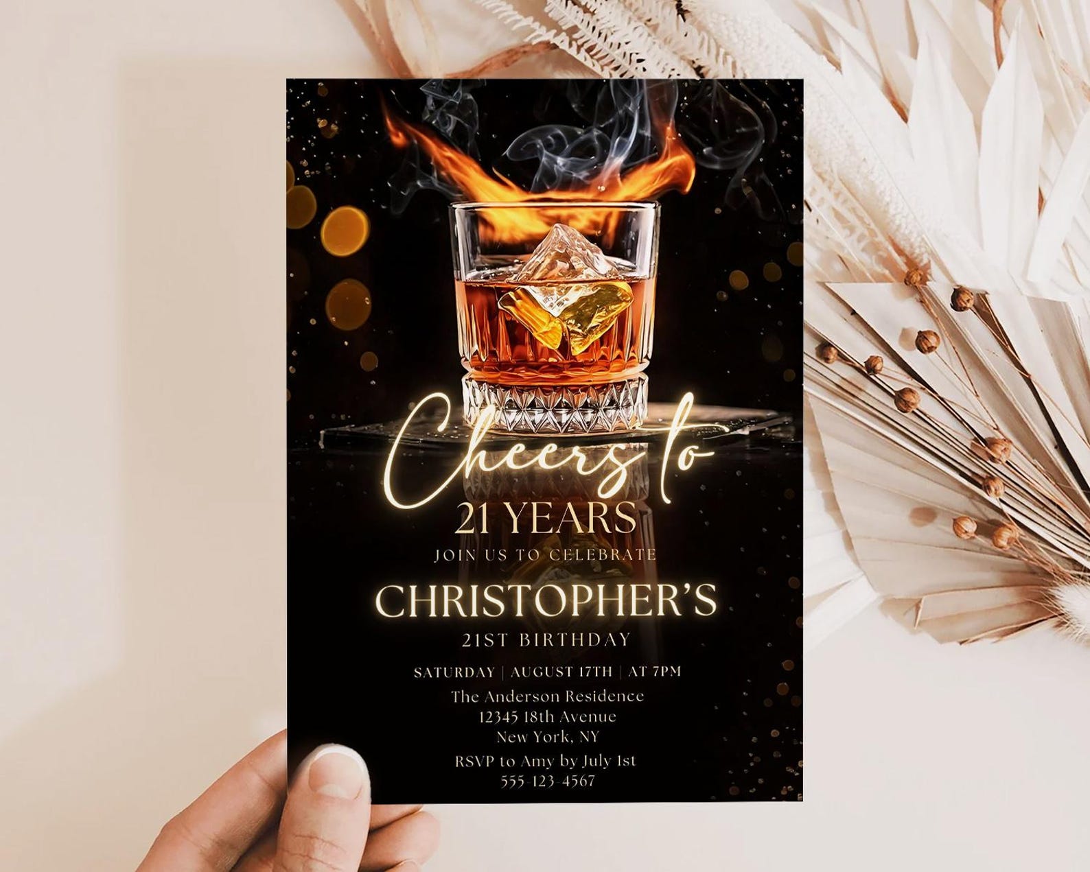 Whiskey Birthday Invitation: Editable Adult Men's Party (digital File ...