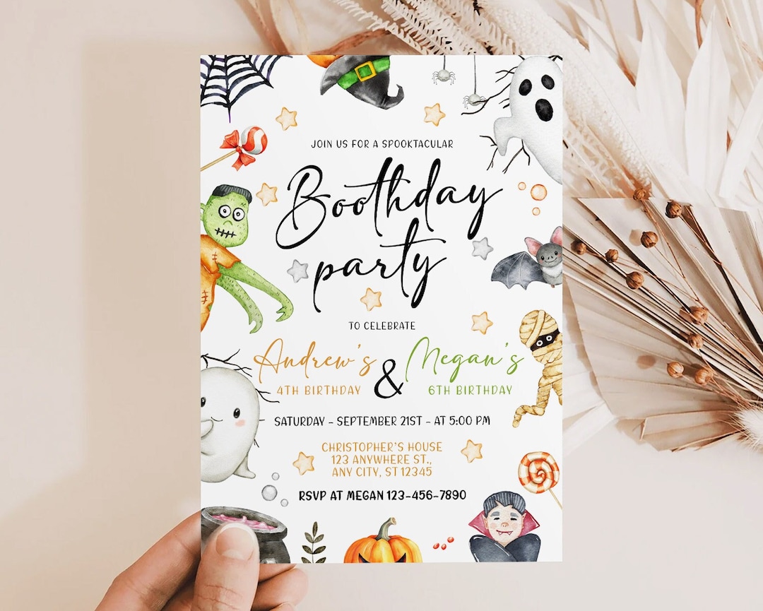 Editable Halloween Birthday Invitation: Spooky Boo-thday Party (digital ...