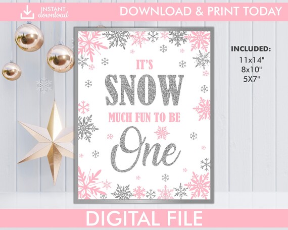Winter Onederland Sign It's Snow Much Fun to Be One - Etsy
