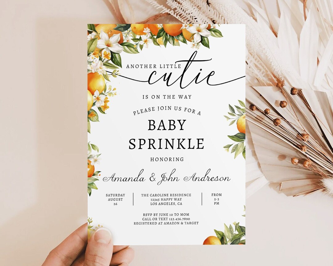 Little Cutie Baby Sprinkle Invitation Template: Editable Girl Shower ...